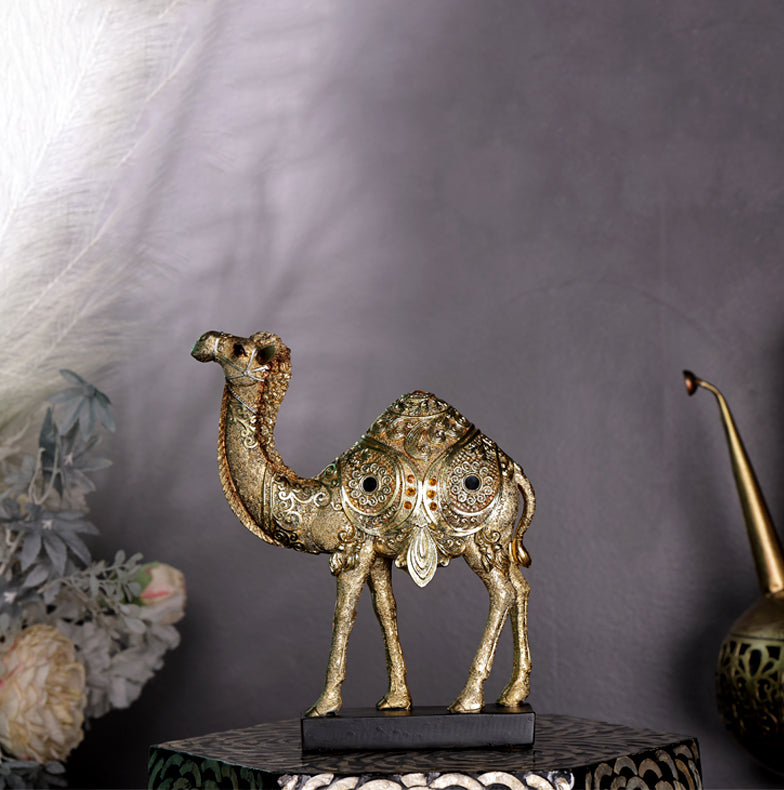 Rajasthani Desert Camel Showpiece Golden Finish – Viva Vetro